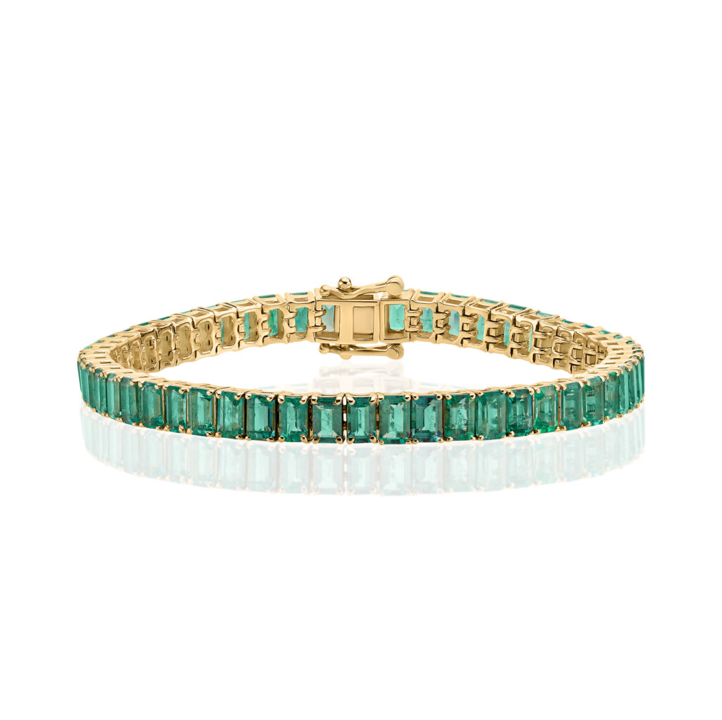 Emerald-Cut Emerald Tennis Bracelet - 11.37ct TW - Eshed